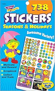 Amazon.com: Trend Enterprises Inc. Seasons & Holidays Sticker Pad, 738 ...
