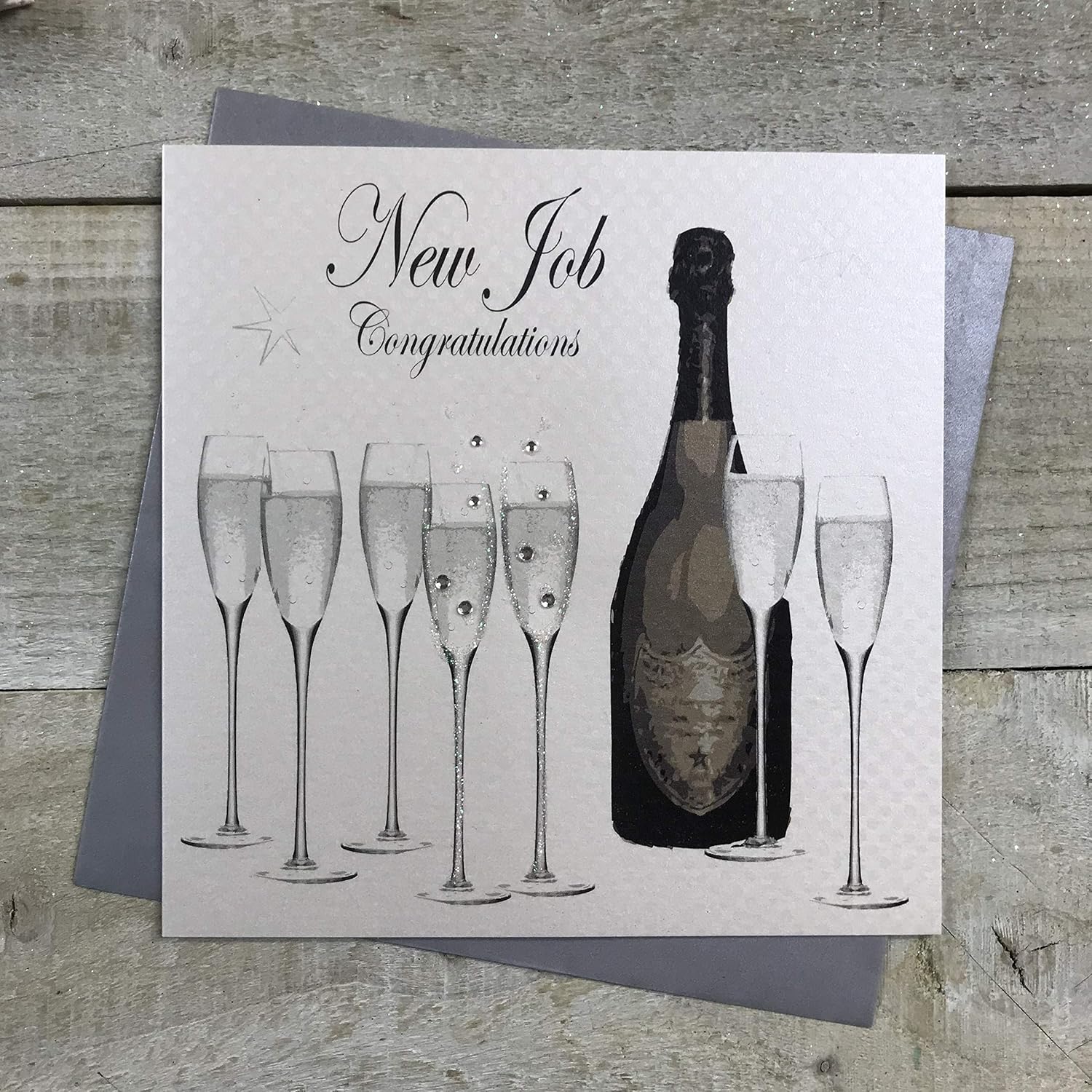 WHITE COTTON CARDS Congratulations Handmade New Job Card, PD236 – BigaMart