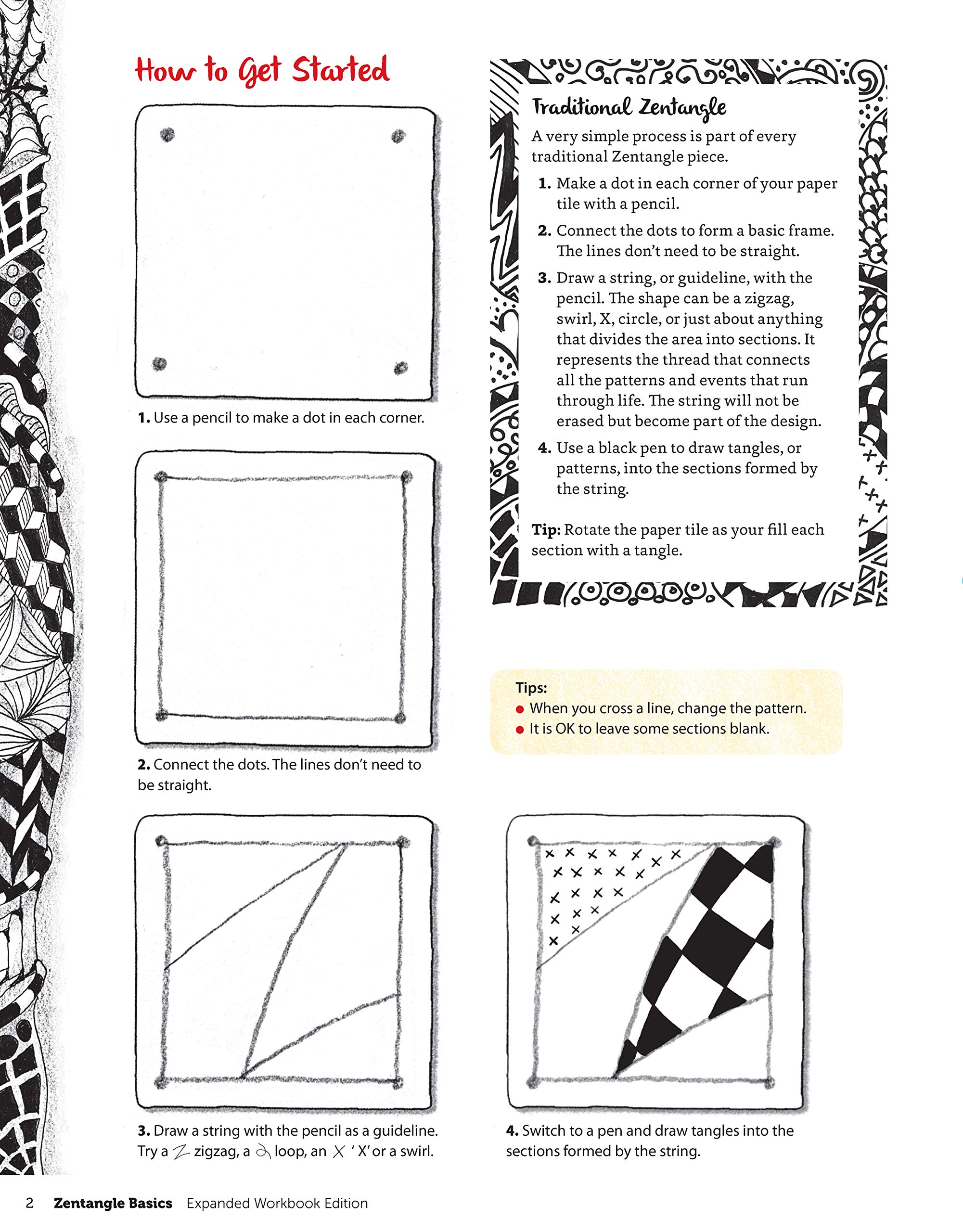 Zentangle Basics, Expanded Workbook Edition: A Creative Art Form Where ...