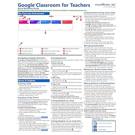 Mua Google Classroom for Teachers Quick Reference Training Card - Laminated Tutorial Guide Cheat ...