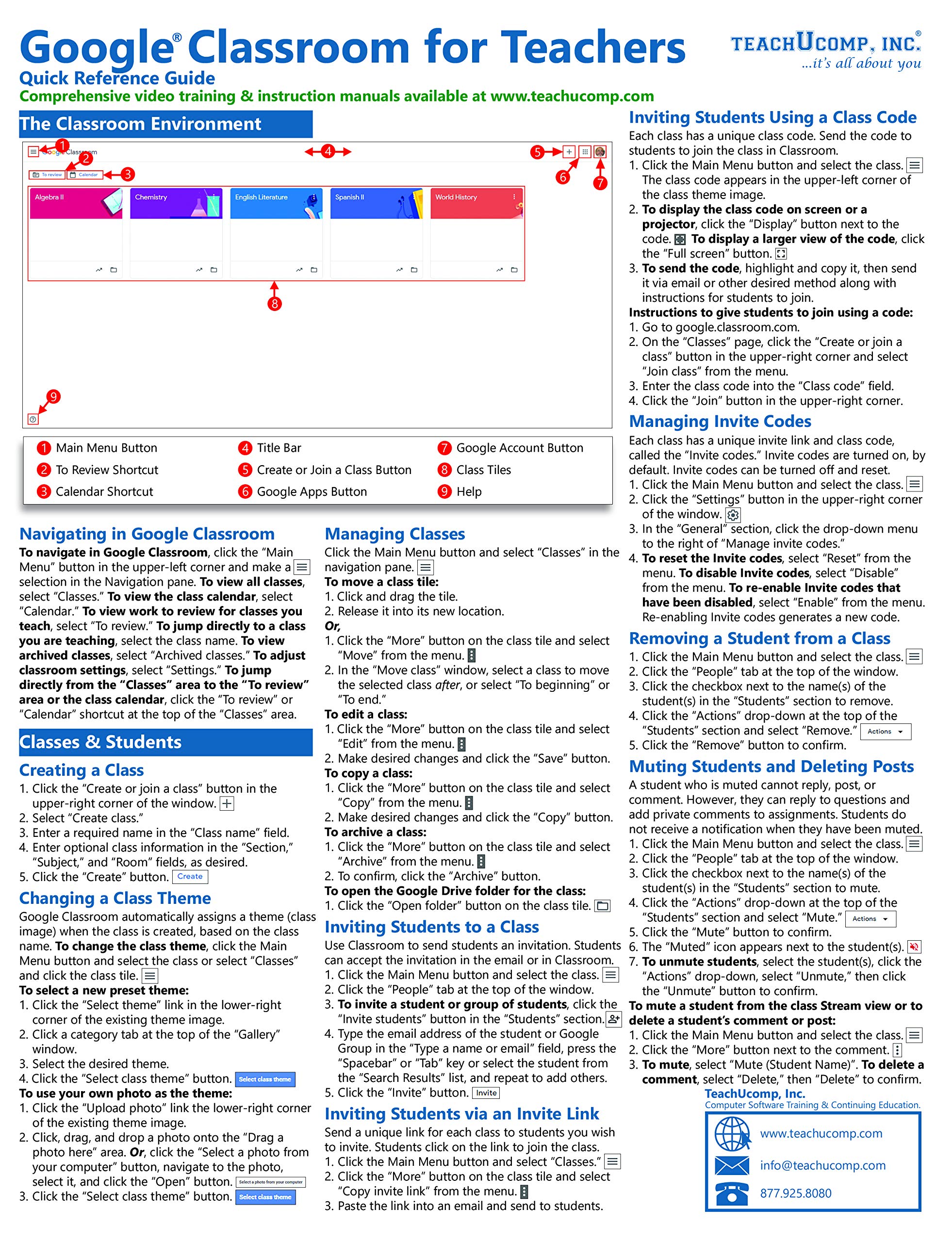 Mua Google Classroom for Teachers Quick Reference Training Card ...