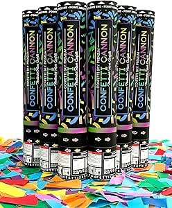 Amazon.com: Confetti Sky [6 Pack] 12 Inch Confetti Cannons | Multicolor Biodegradable Confetti ...