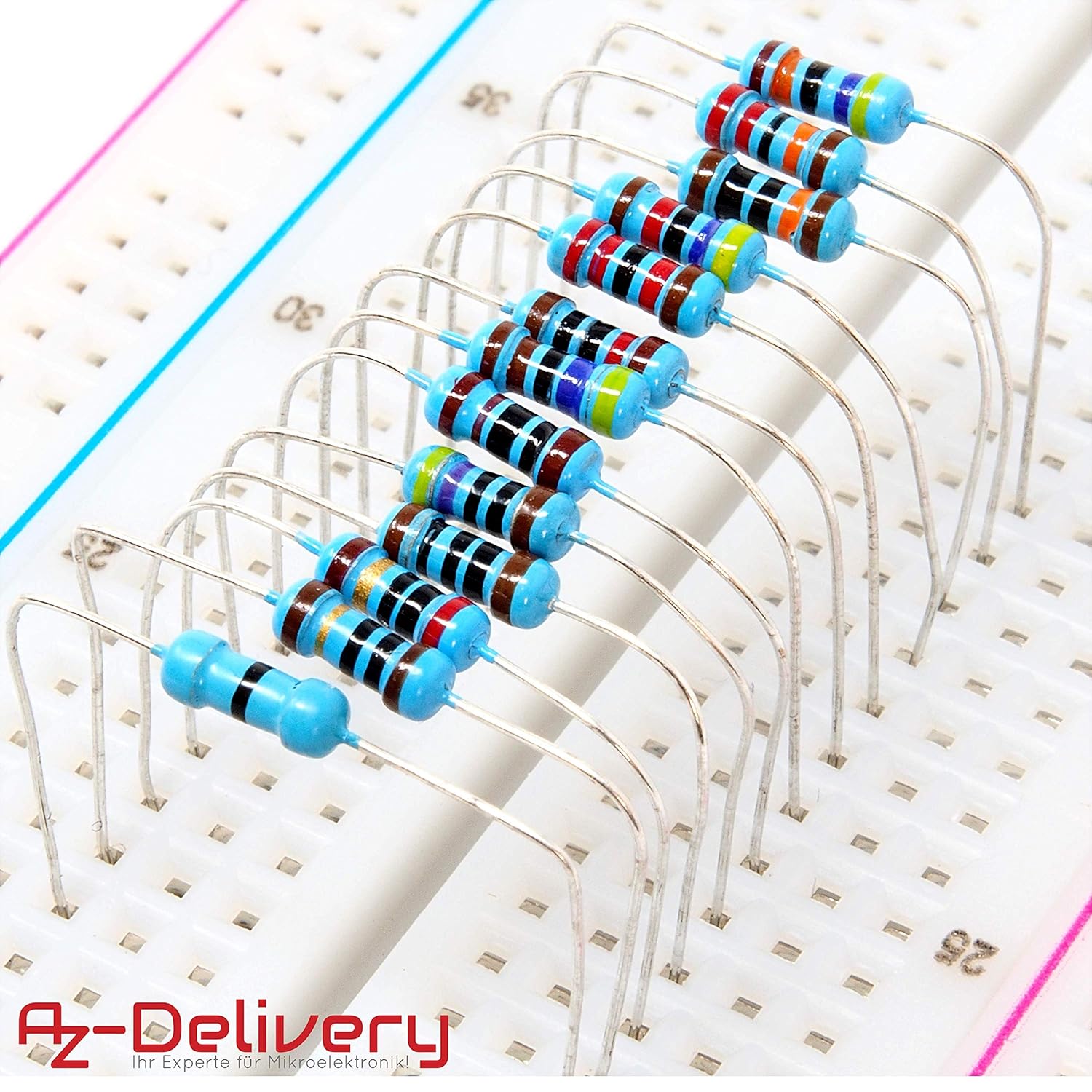 AZDelivery Resistor Kit Assortment 17 Values Precision Metal Film ...