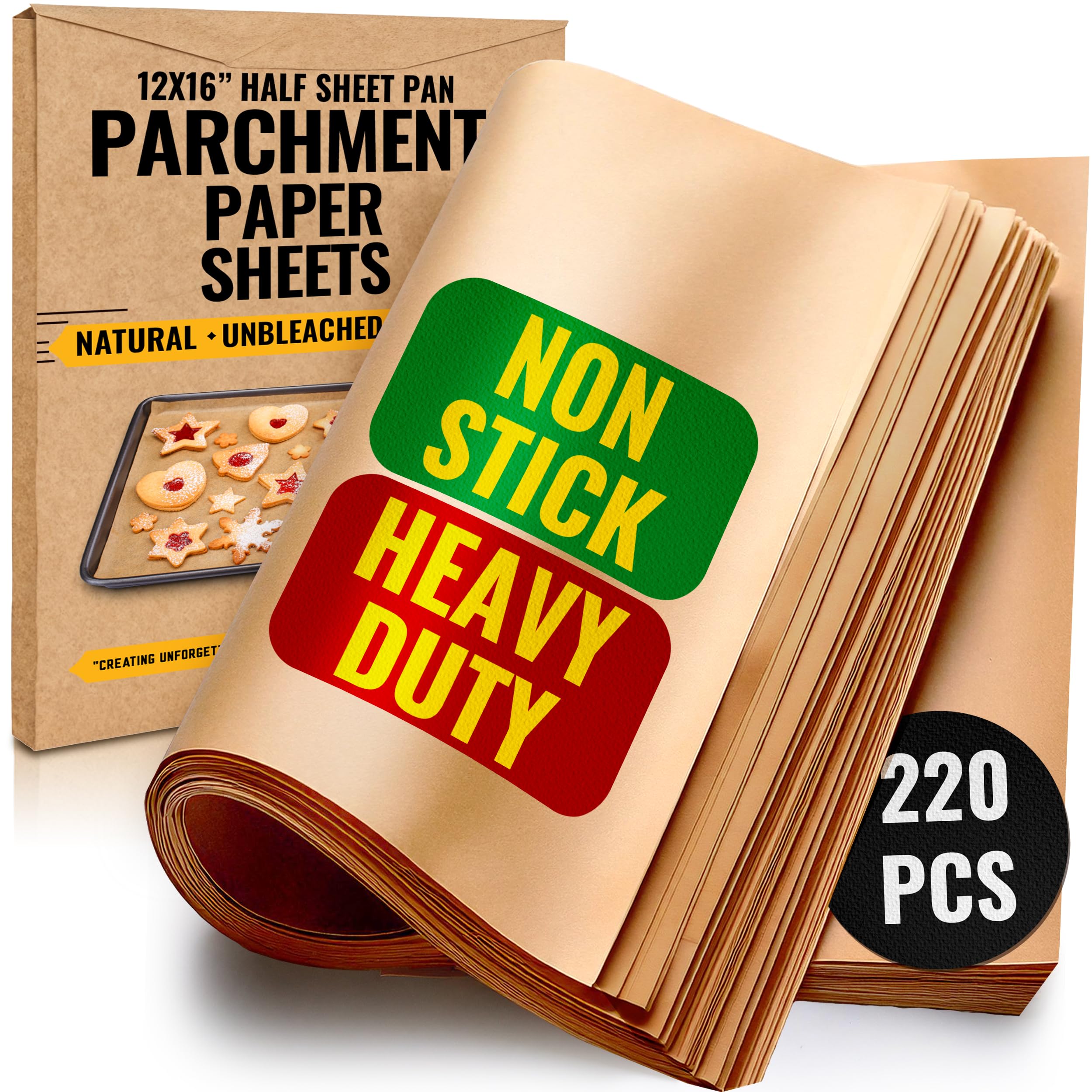 220 PCS Parchment Paper Baking Sheets, 12x16 Inches by Baker's ...