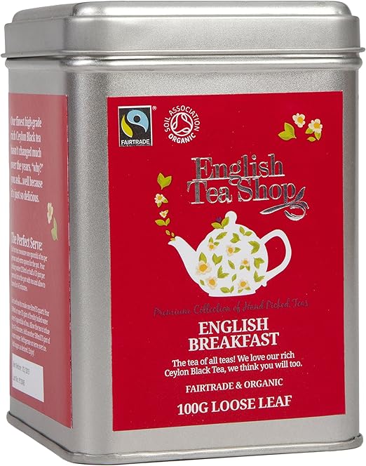 English Tea Shop Organic Fairtrade English Breakfast - 100g Loose leaf ...