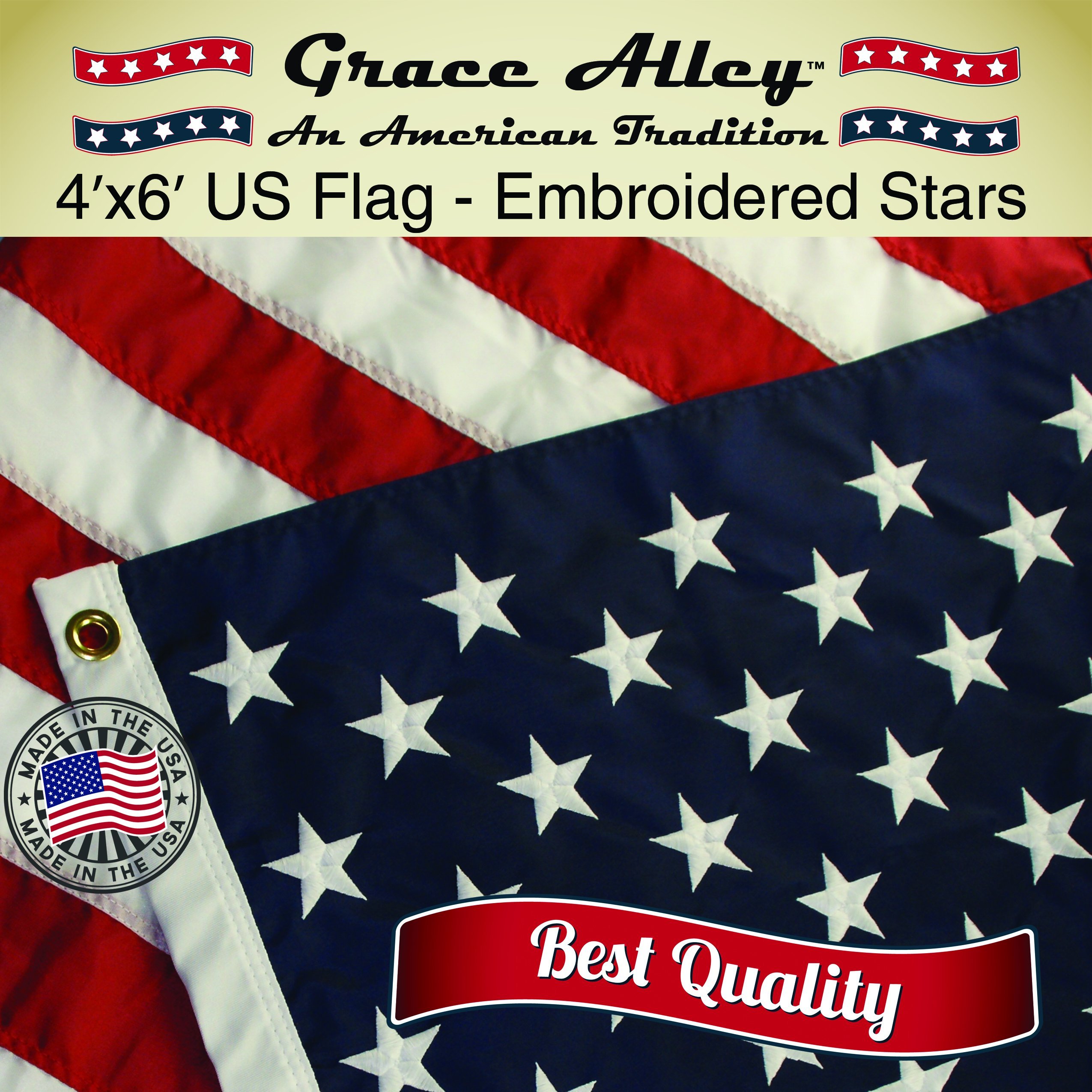 US Flag 4x6: 100% American Made. American Flag 4x6 ft. Quality ...