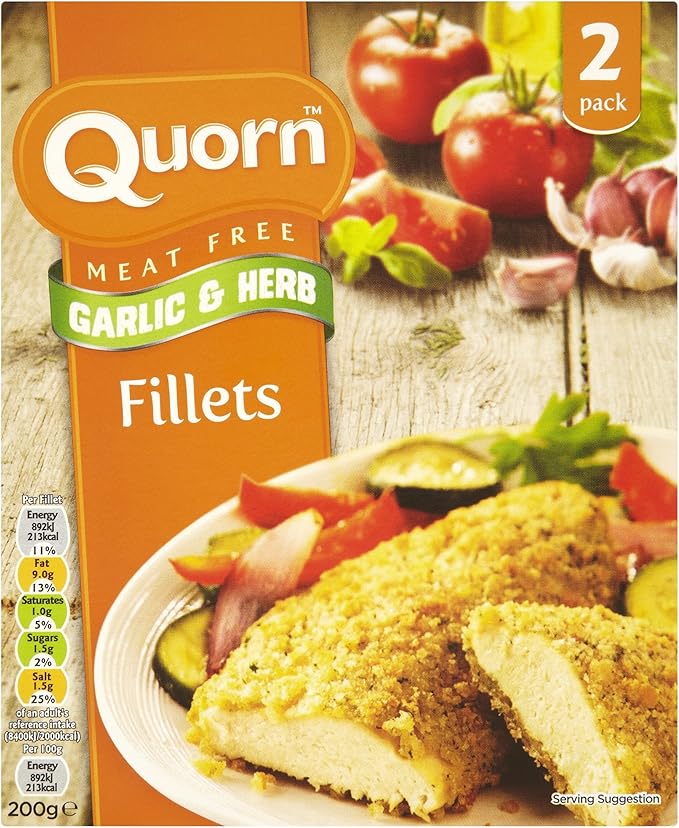 Quorn Meat Free Garlic and Herb Breaded Fillet, 2x100g (Frozen): Amazon ...