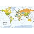 Amazon.com : Political World Wall Map, Spanish Language, Mapa político ...