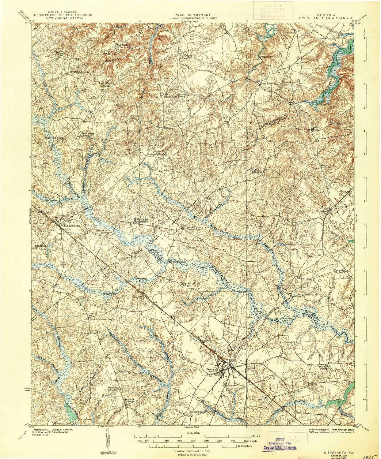 Amazon.com : YellowMaps Disputanta VA topo map, 1:62500 Scale, 15 X 15 ...