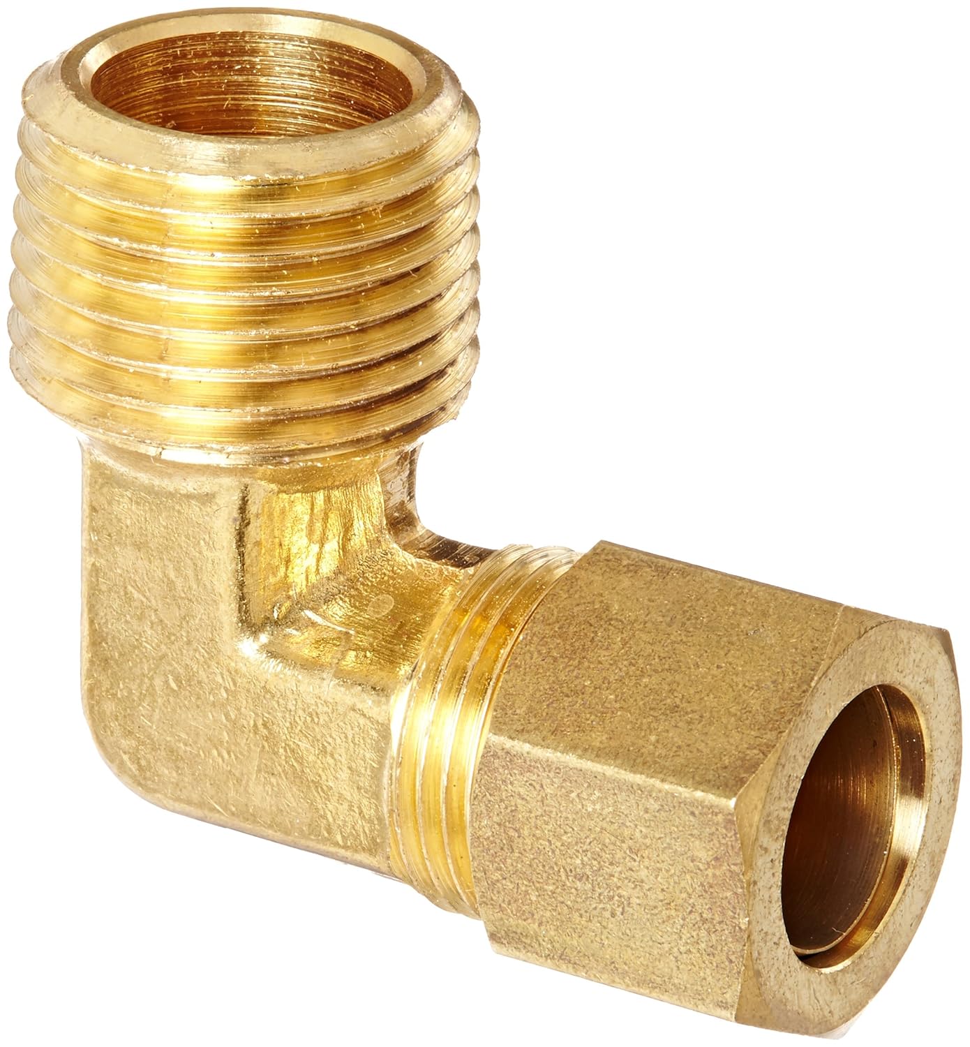 Anderson Metals 50069 Brass Compression Tube Fitting 90 Degree Elbow