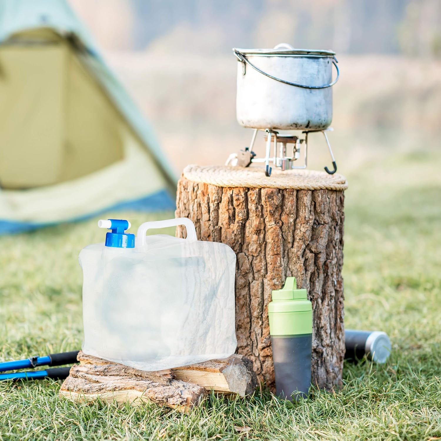 Relaxdays Foldable Water Container Set of 4, Square, Handle, with ...