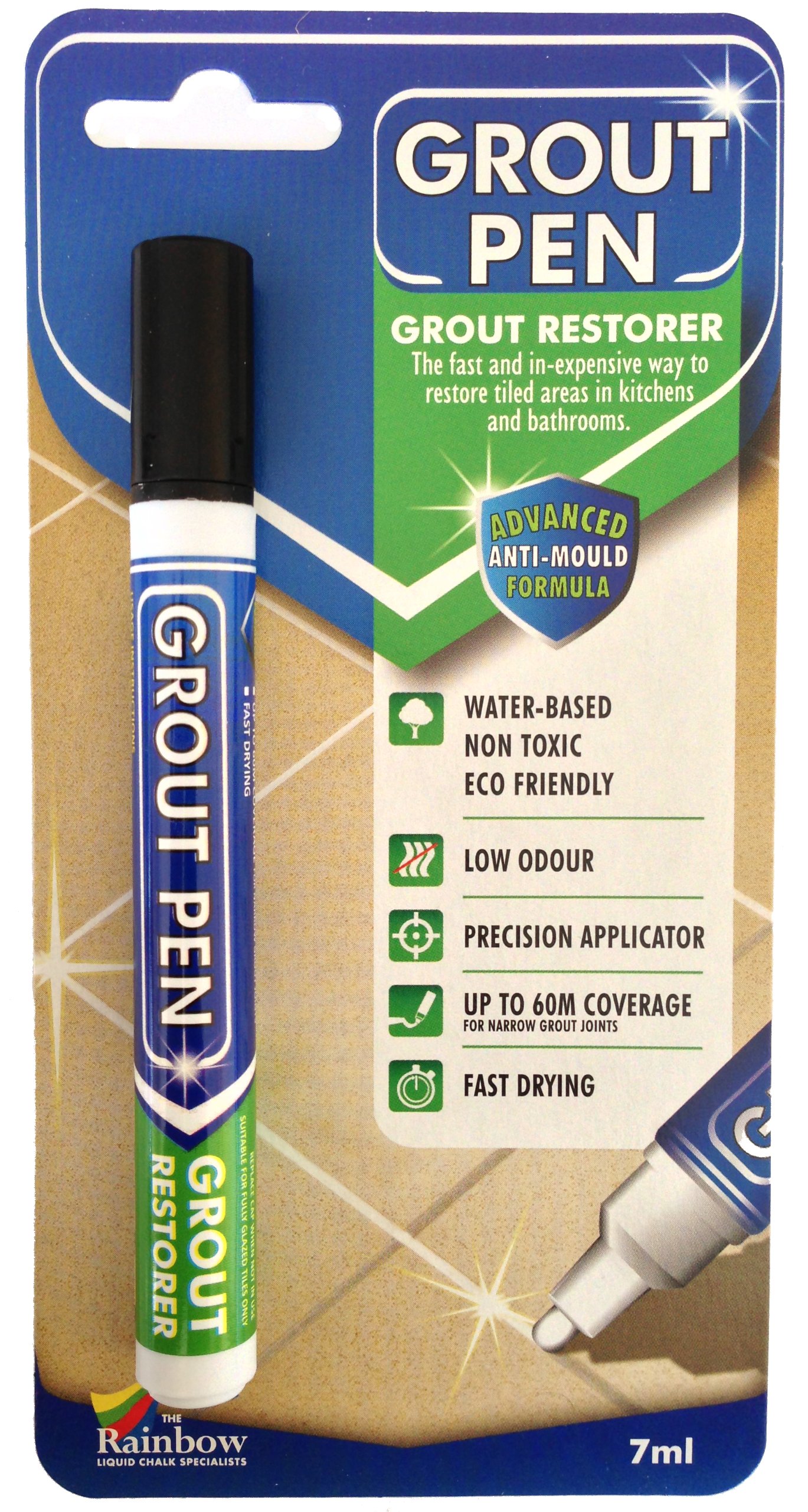 Grout Pen Tile Paint Marker: Black - Waterproof Grout Colorant and ...
