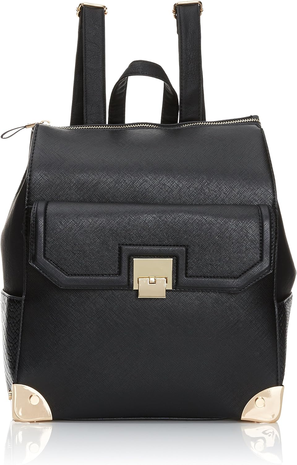 New Look Womens Pocket Xhatch Formal Backpack Handbag Black, One size ...