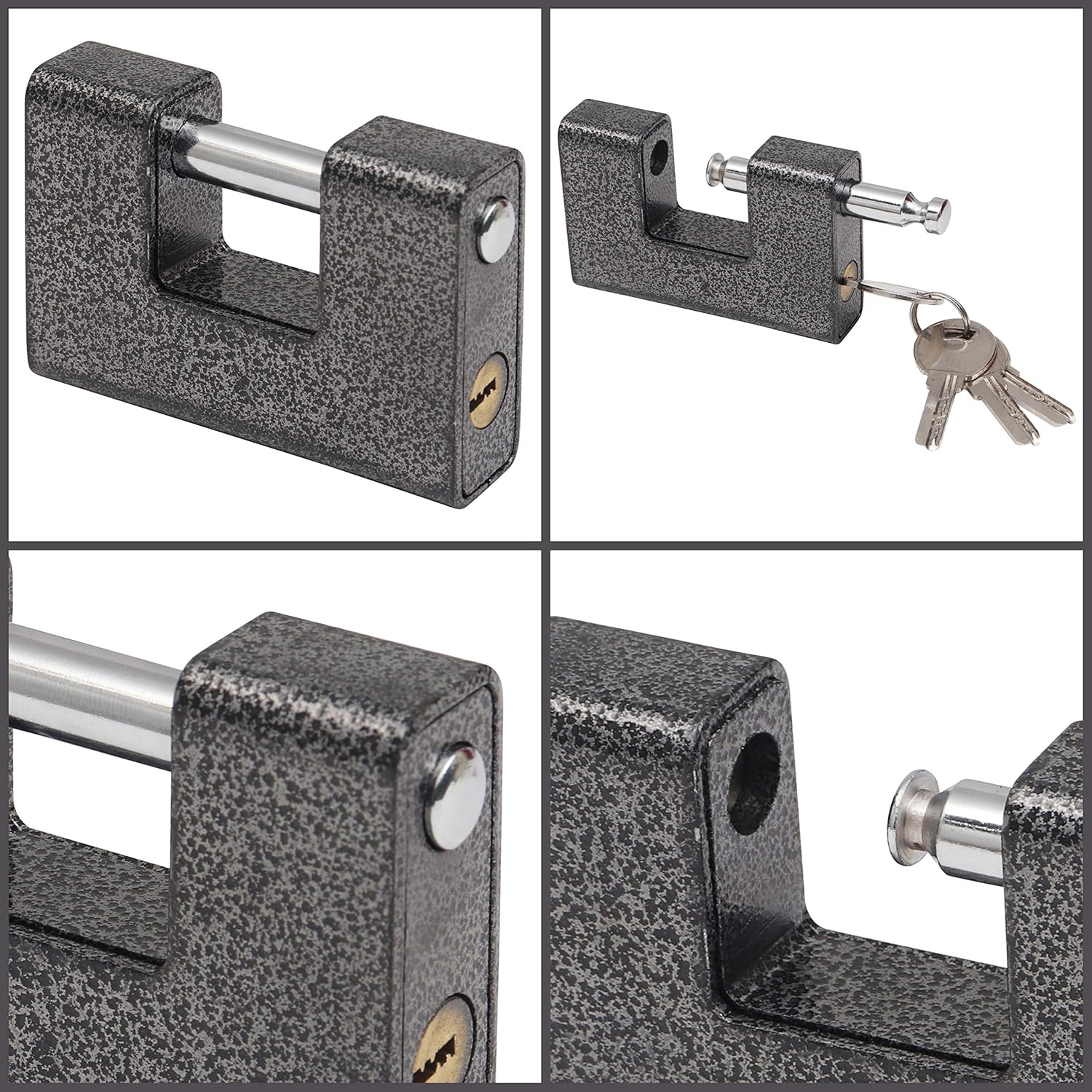 Kurtzy Heavy Duty Padlock with 4 Keys – Hardened Solid Steel Hardware ...