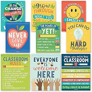 Amazon.com: 9 Colorful Classroom Decor Signs - Welcome Sign For ...