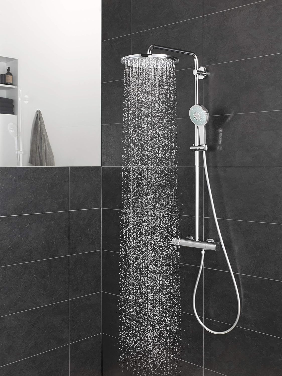 GROHE Rainshower 310 shower system with thermostat, thermostatic ...