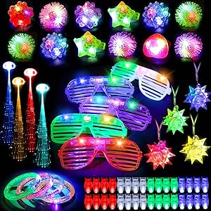 Amazon.com: Mibote 67Pcs Led Light Up Toys Party Favors Glow in the ...