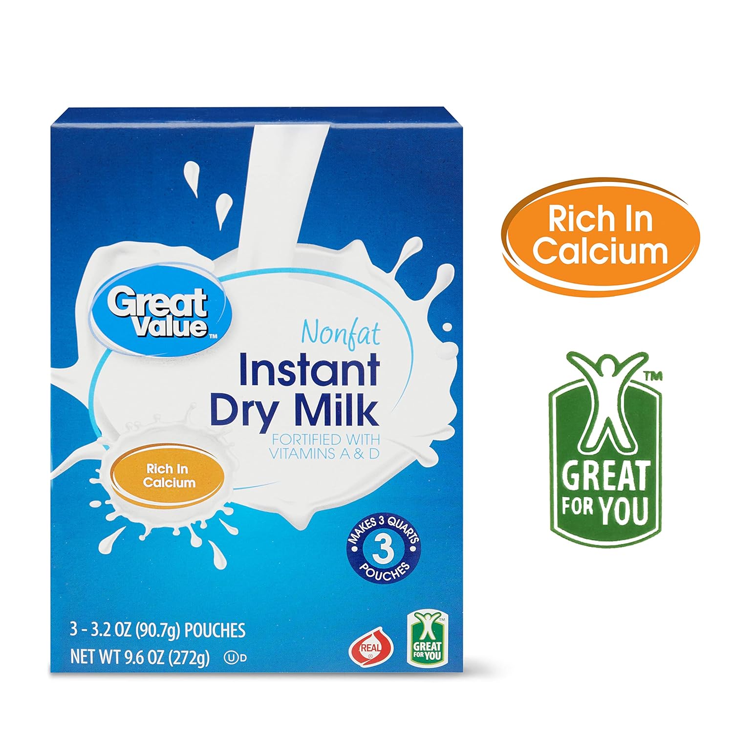 Great Value Nonfat Instant Dry Milk, 25.6 oz: Amazon.com: Grocery ...