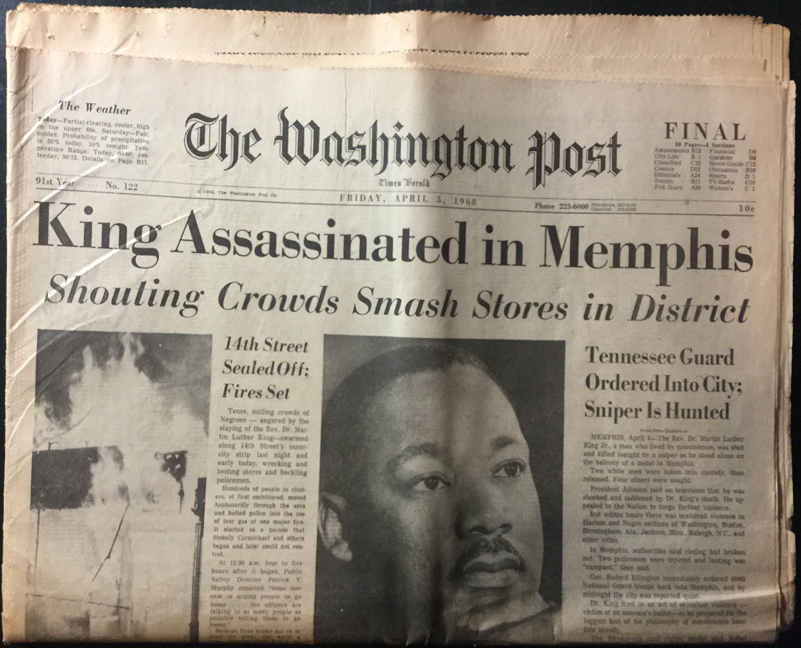 Martin Luther King Assassination Newspaper Article - emsekflol.com