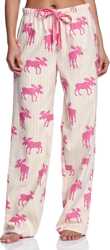 Hatley Moose on Pink Women's Loungewear Flannel Pajama Pants ...