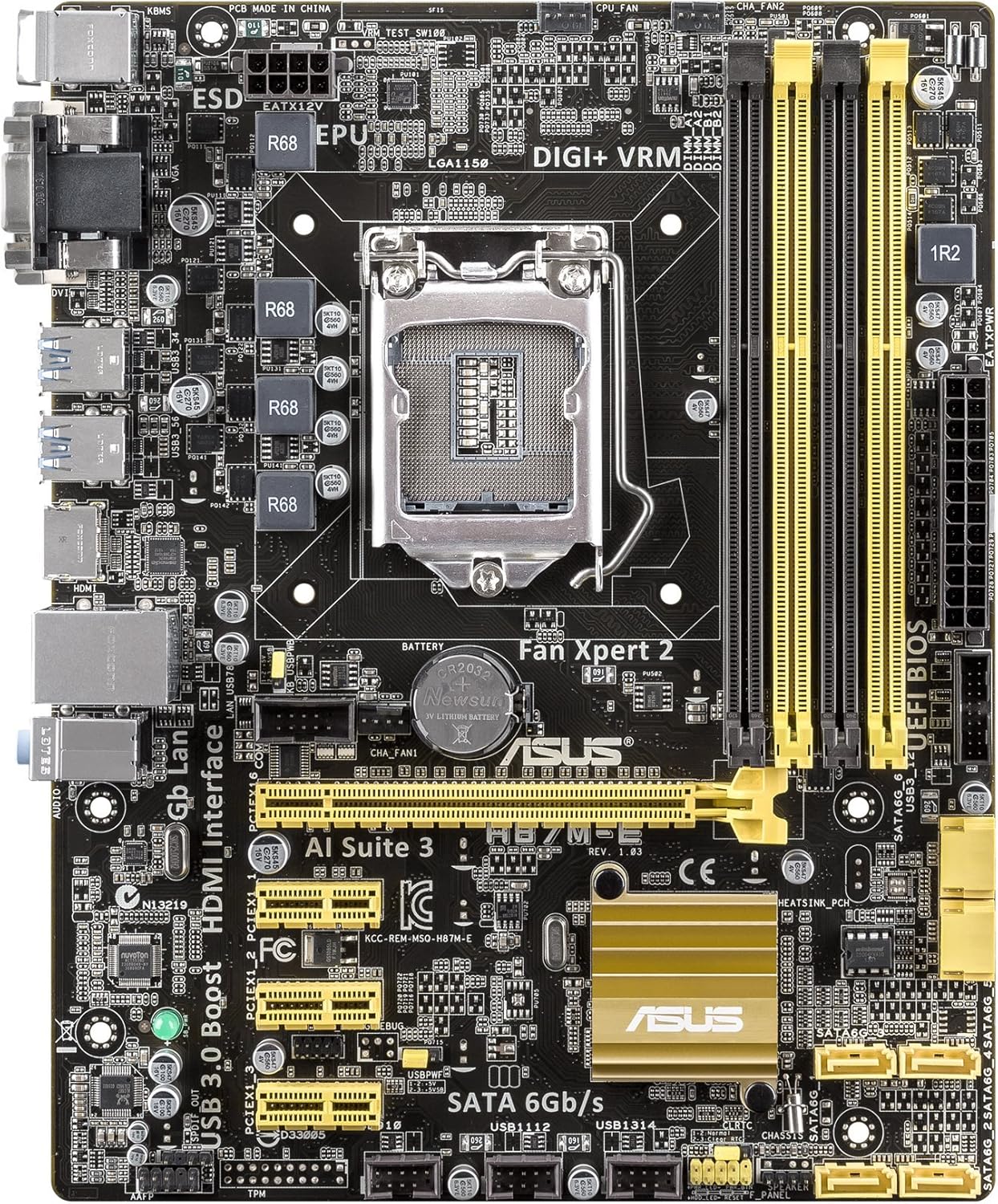 ASUS H87M-E - Placa base (DDR3-SDRAM, DIMM, Dual, Intel, Core i3, Core ...