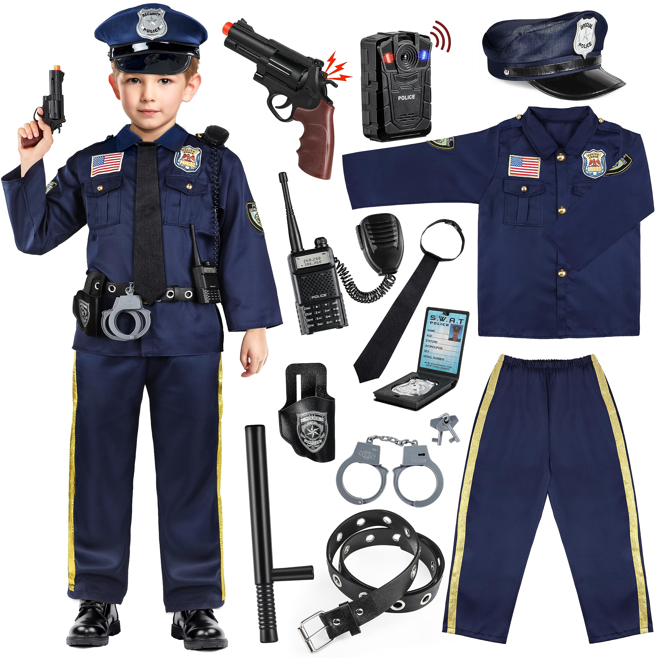 Mua Police Officer Costume for Kids - Deluxe Police Costume with ...