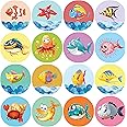 Amazon.com: easykart labels 500 Pieces Adorable Round Sea Animal ...