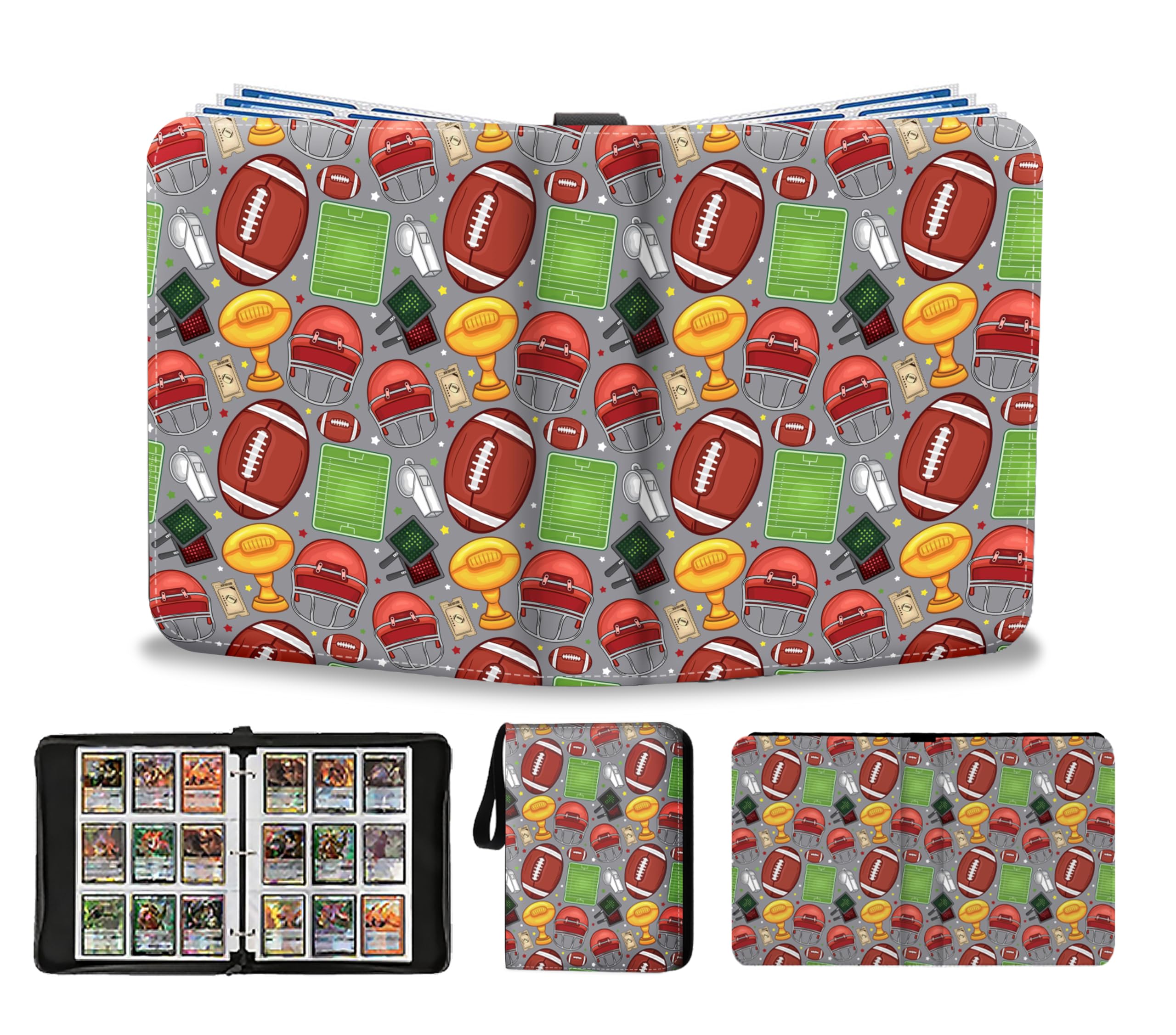 Football Card Binder 900 Pockets - Football Card Binder with Sleeves ...