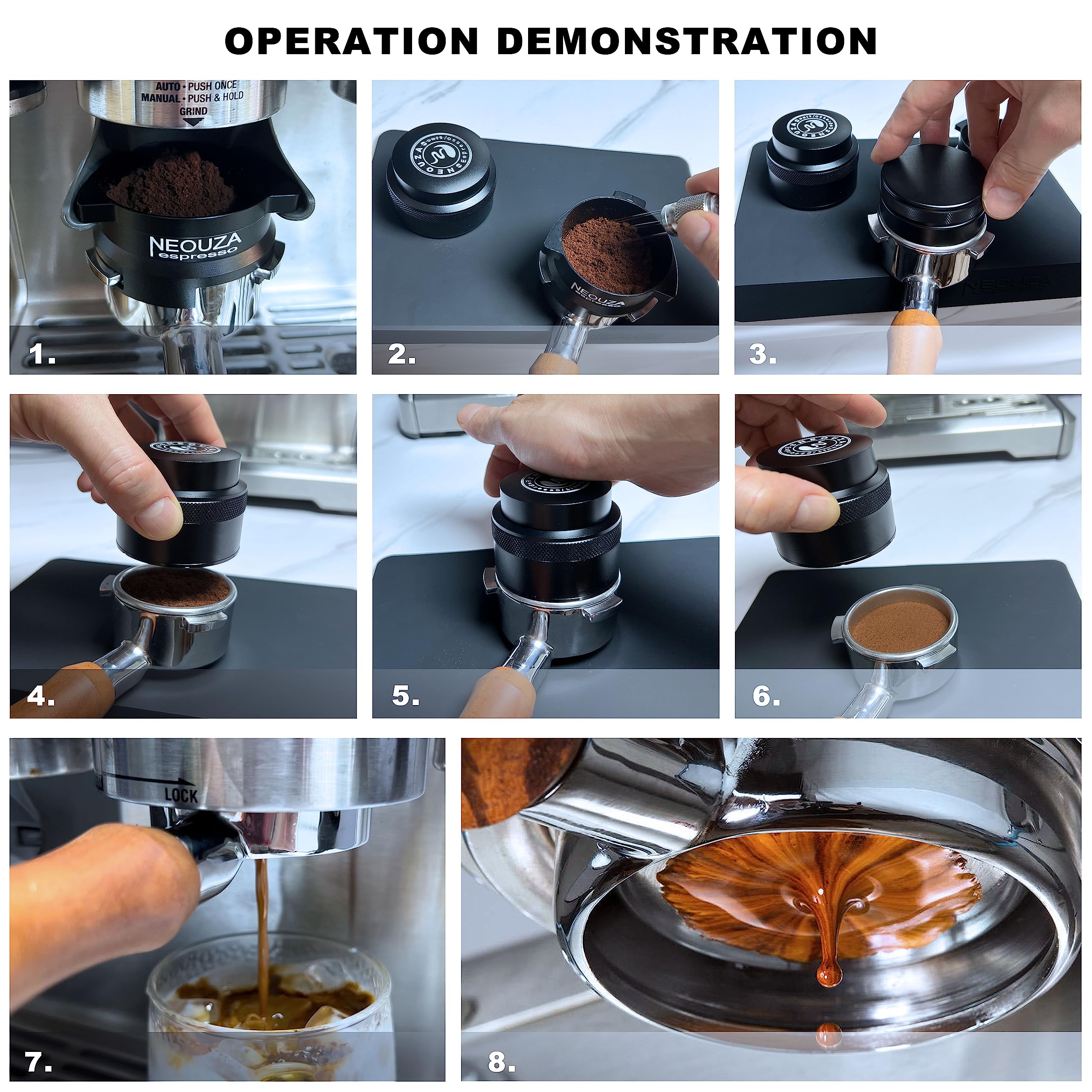 Mua NEOUZA Coffee Palm Tamper Barista Leveler Tool Spring Loaded ...