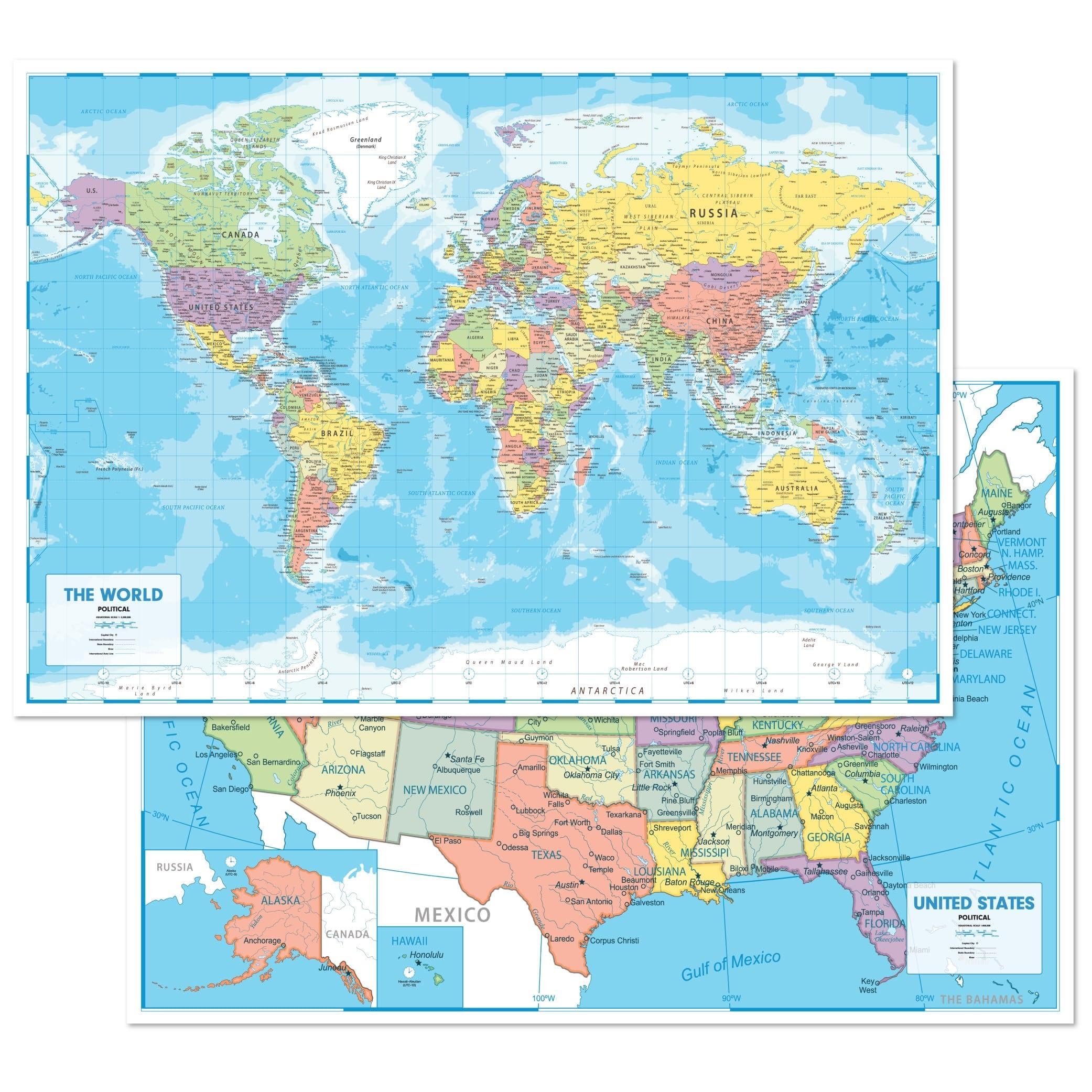 World Map Poster 33 x 24" Large Wall Map of the World – World Map Wall ...