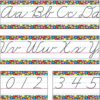 Amazon.com : Teacher Created Resources Cursive Chart, Multi Color (7688 ...