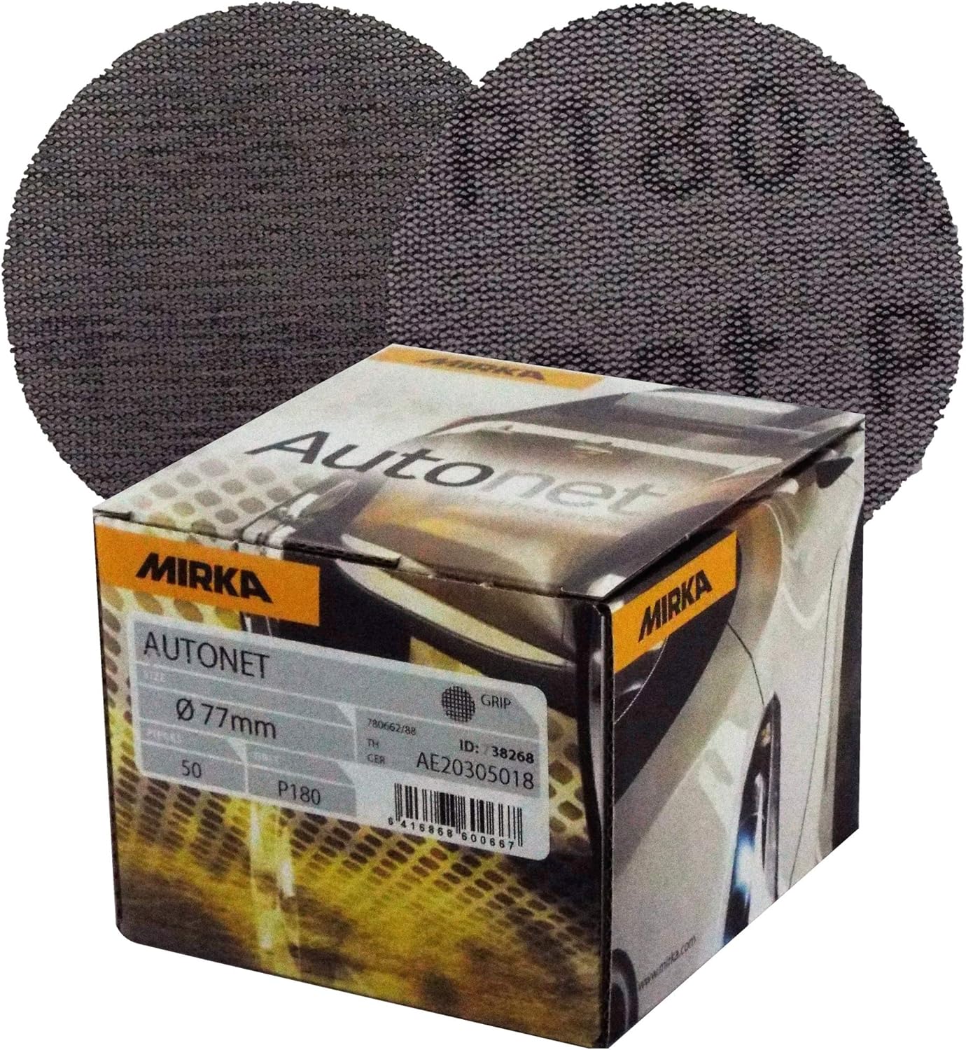 Mirka Autonet 77mm 3" Box 50 Sanding Discs - P180 Grit Abranet ...