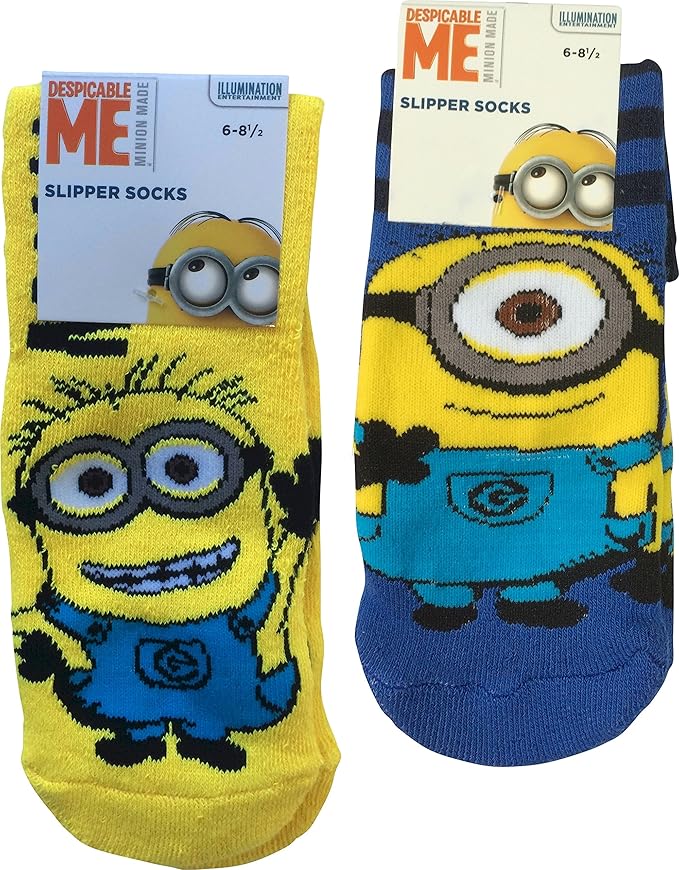 Despicable Me Minion Slipper Sock Kids 2 Pack (12 - 2.5): Amazon.co.uk ...