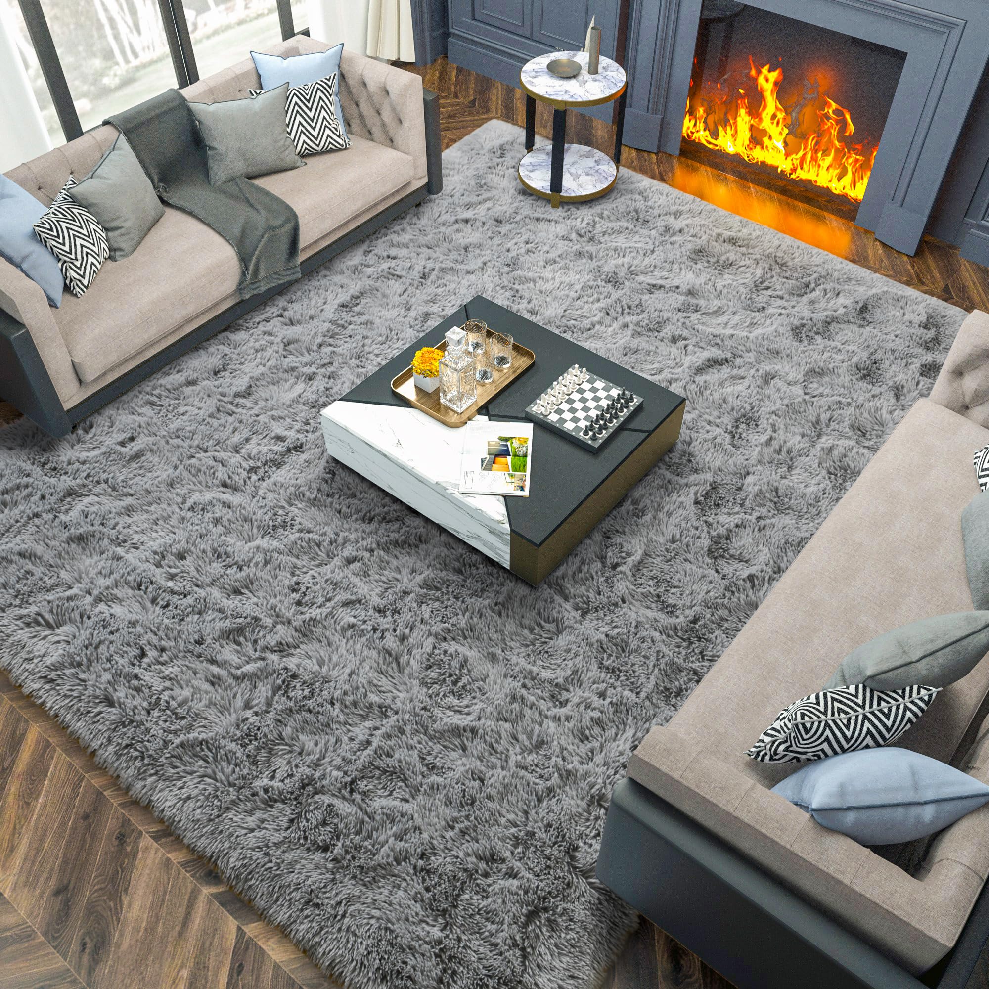 Merelax Soft Modern Indoor Large Shaggy Rug for Livingroom Bedroom Dorm ...