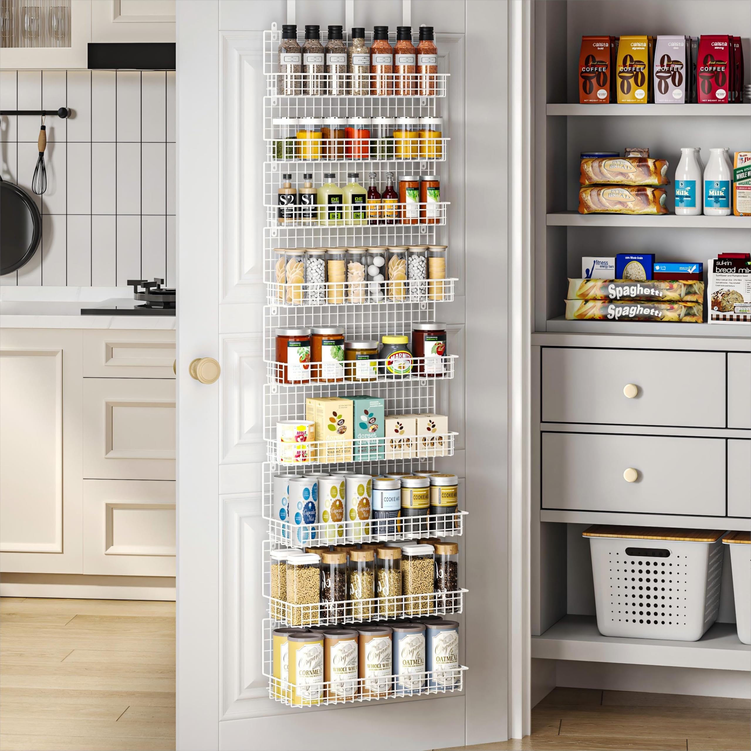 JKsmart 9-Tier Spice Rack Organizer with Door Hook, Wall Mount, and ...