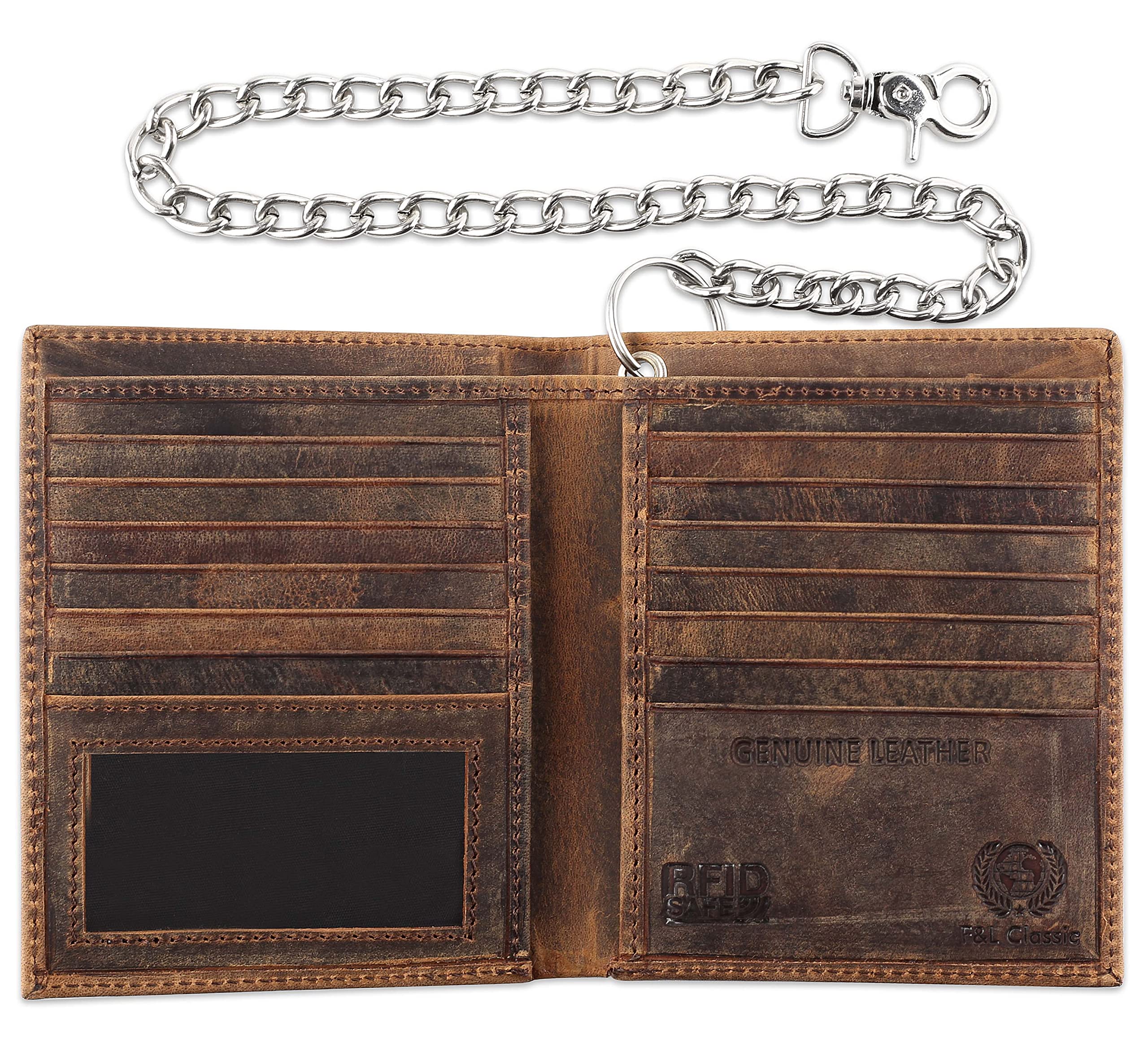 Mens Chain Wallet Large Capacity| RFID Blocking | Buffalo vintage ...
