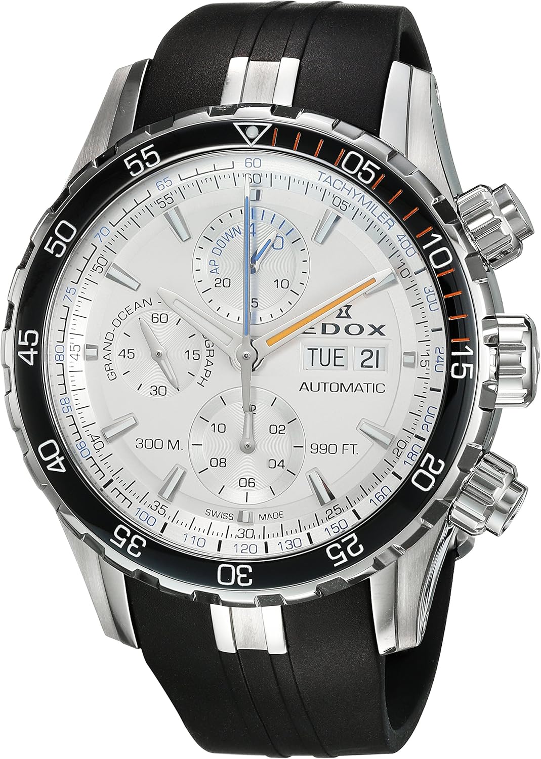 EDOX Herren Analog schweizerisch-automatisch Uhr mit Gummi Armband ...