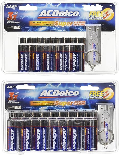 Amazon.com: ACDelco AA and AAA Batteries, Alkaline Battery, 20 Count ...
