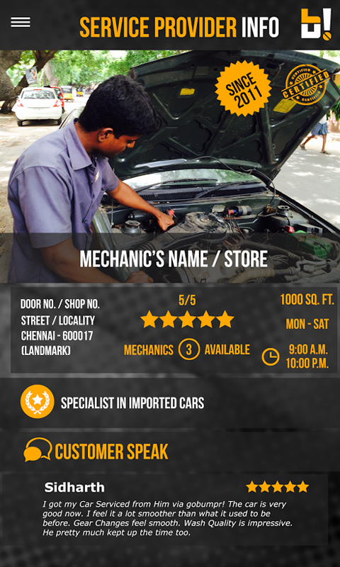 Gobumpr Car Service Bike Service Amazon Appstore For Android