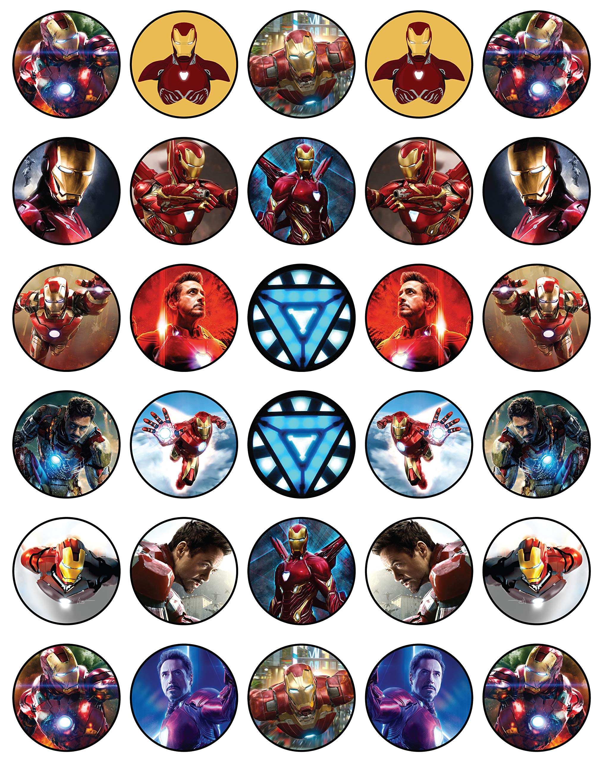 30 X Edible Cupcake Toppers Themed Of Avengers Iron Man | Desertcart INDIA