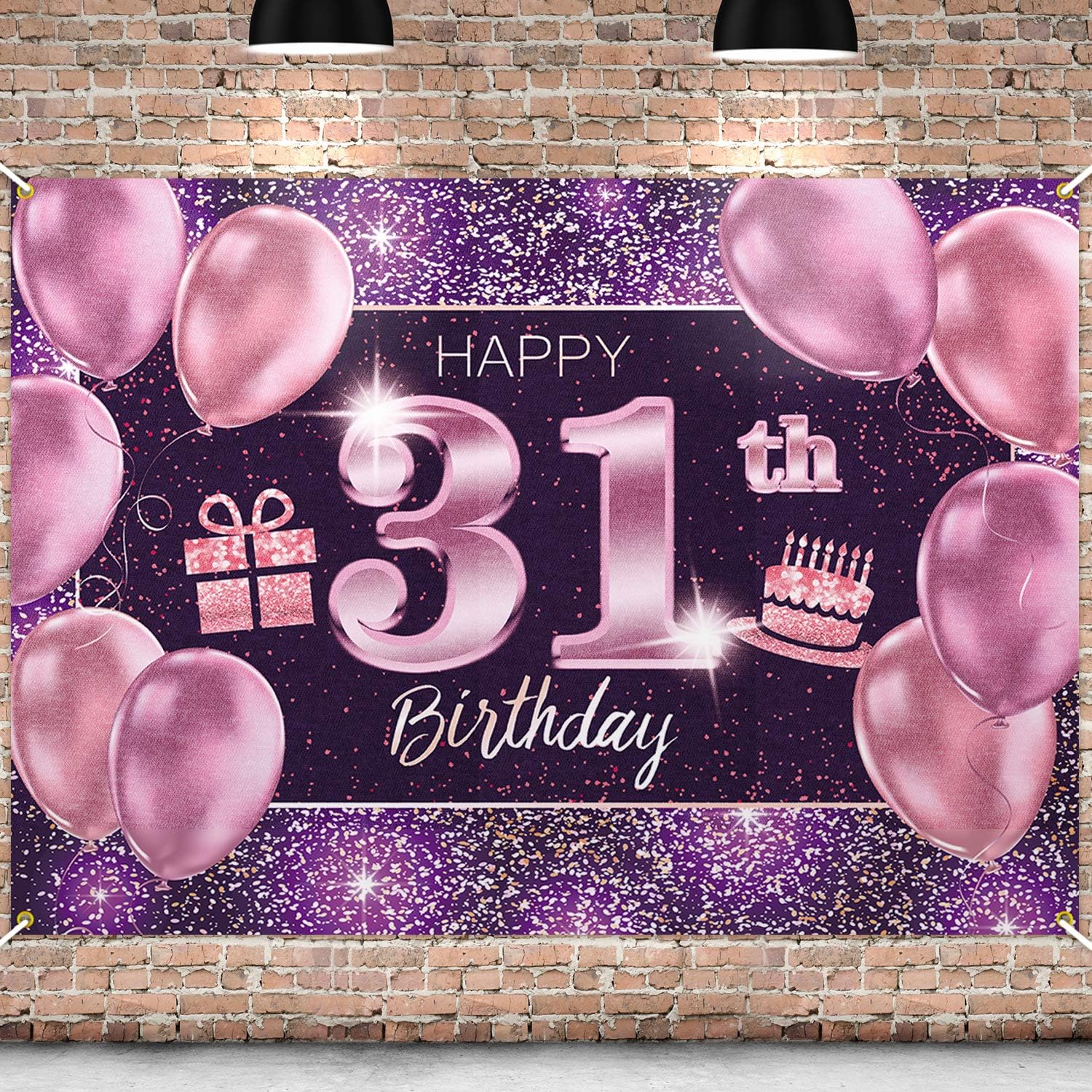Amazon PAKBOOM Happy 31st Birthday Backdrop Pink Photo Background 