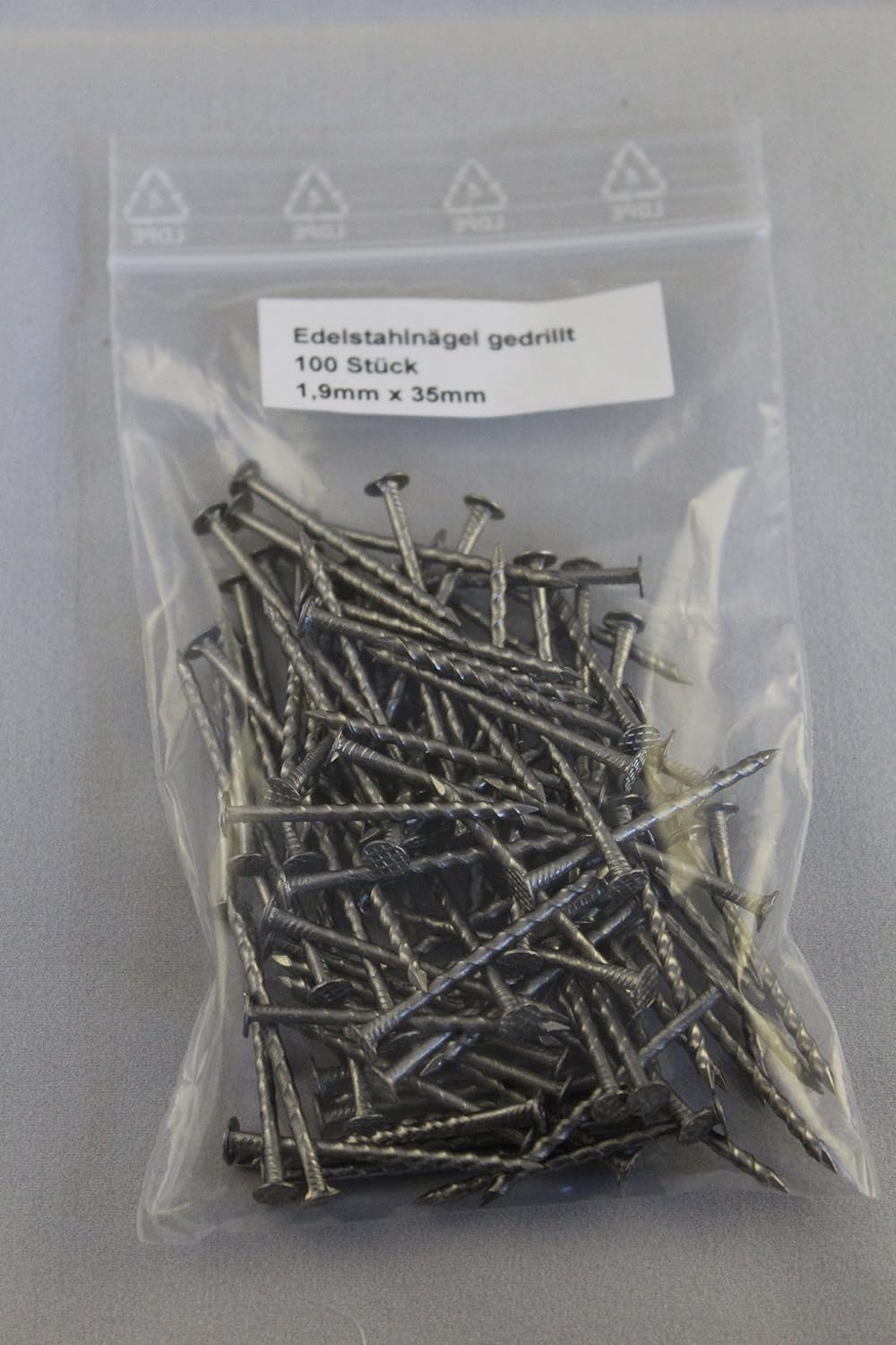 100 Stück 1,9 x 35 mm Edelstahlnägel, V2A, 1.4301, Inox, Nägel, Nails ...