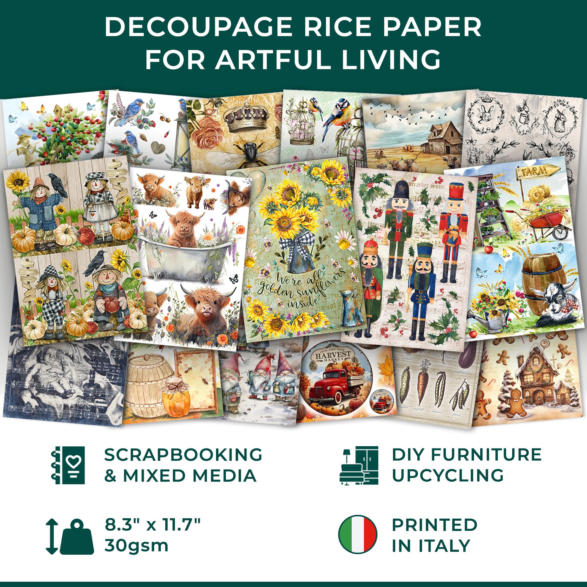 Mua Printable Rice Paper Sheets I Decoupage Paper for Inkjet and Laser ...