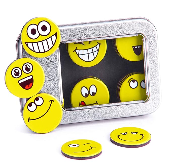 Smiley Magnets - 32 Unique Smiling Faces (2.5cm) - Lovable Cute Smilies ...