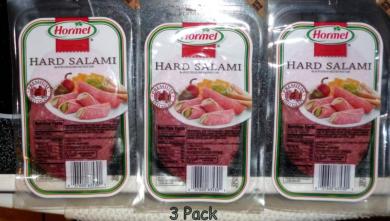 Hormel Italian Hard Salami Sandwich Slices (3 Pack): Amazon.com ...