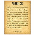 Amazon.com: Press On Inspirational Wall Art by Calvin Coolidge ...