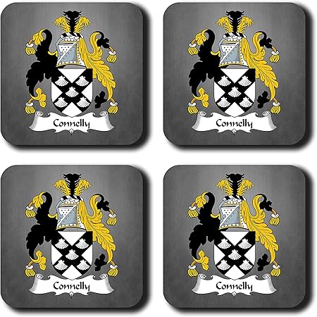 Amazon.com | Connelly Coat of Arms/Family Crest Coaster Set, by Carpe ...