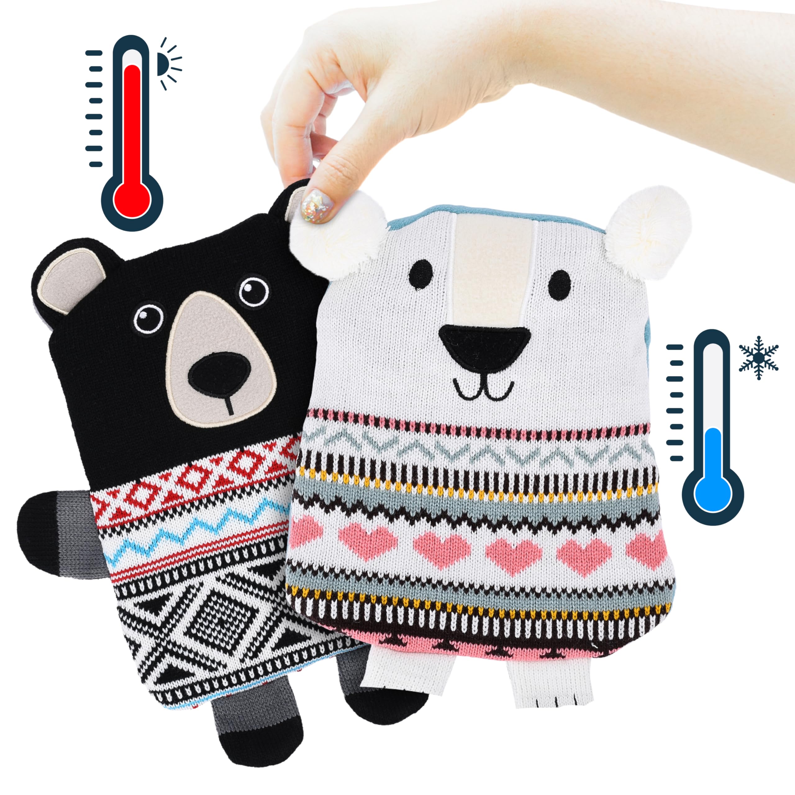 Mua Snug A Babies Microwavable Teddy Bear - White and Black Bear - Knit ...