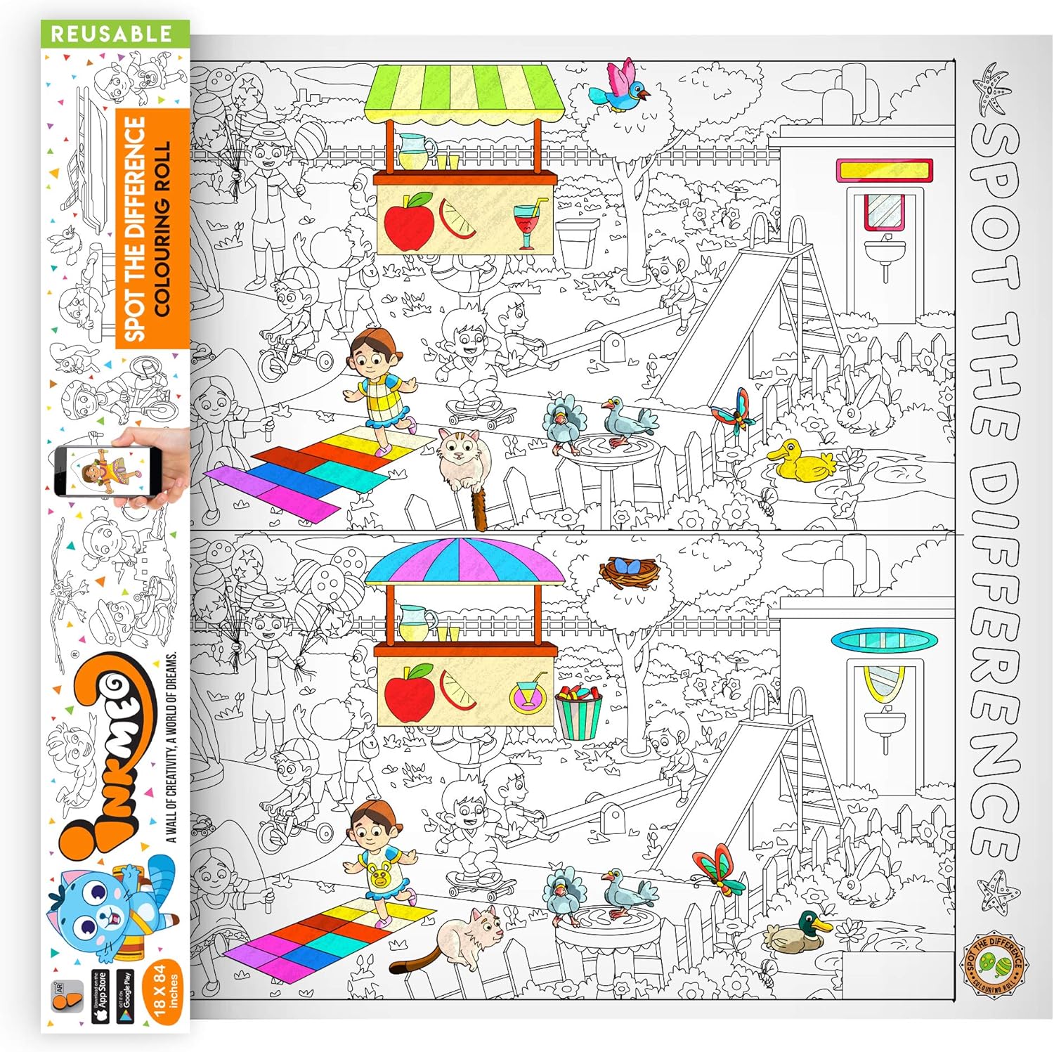 Inkmeo Spot The Difference Reusable Wall Colouring Roll - Find 150 ...