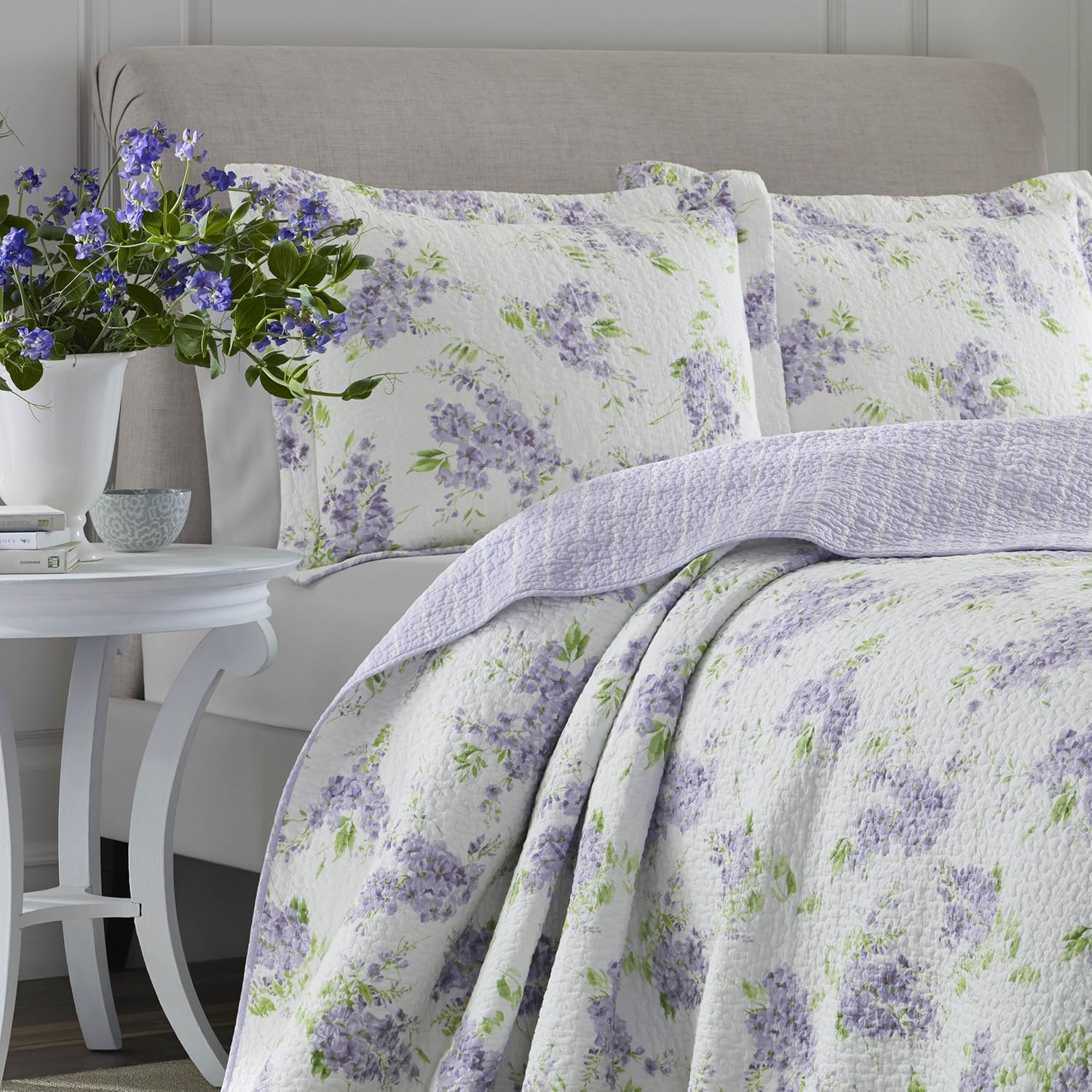 Home & Kitchen Laura Ashley 221050 Keighley Lilac Quilt Set,Lilac,Twin ...